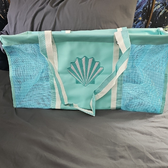 thirty-one | Bags | Thirty One Mesh Large Utility Tote Caribbean Blue ...